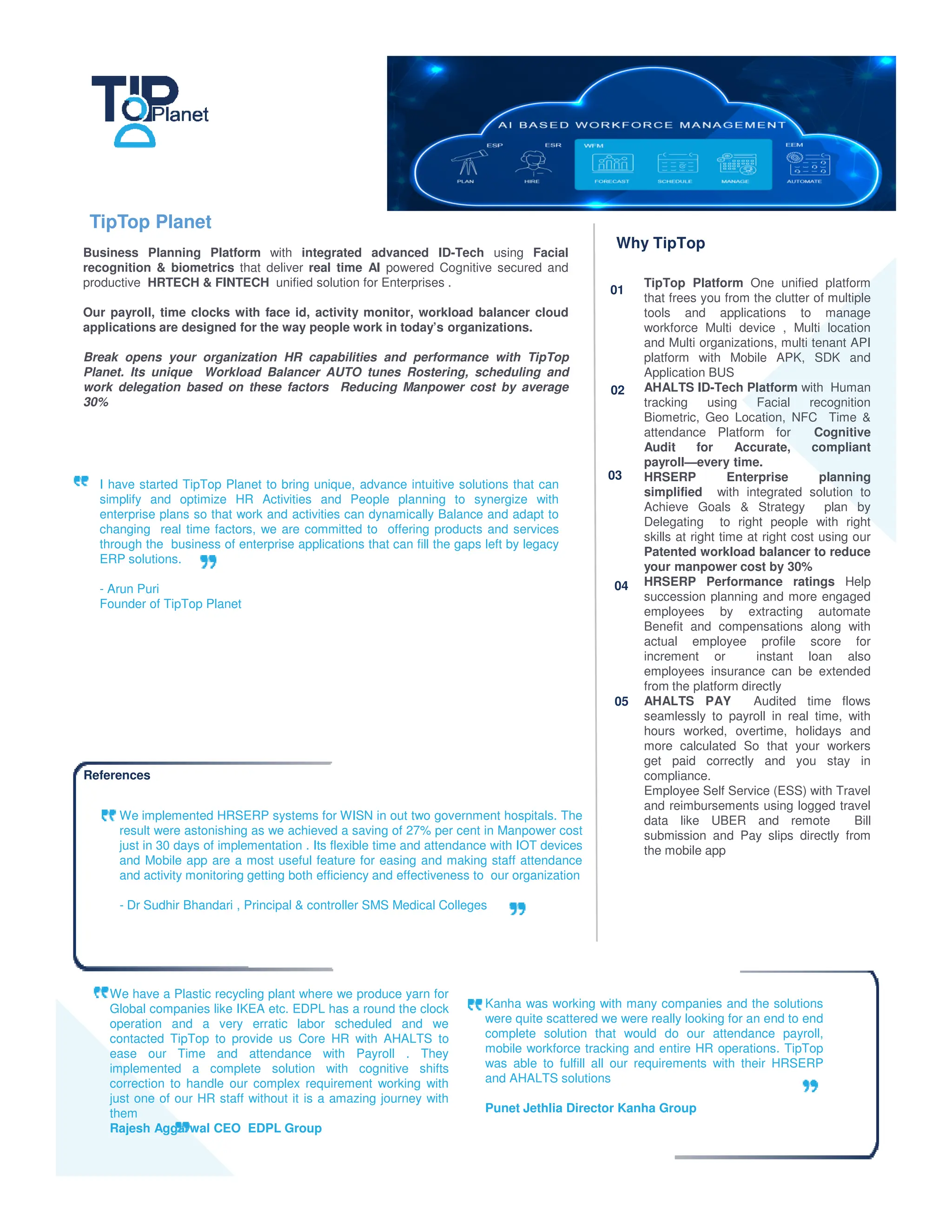 TIPTOP HRMS BROCHURE.pdf | Internet | Computing