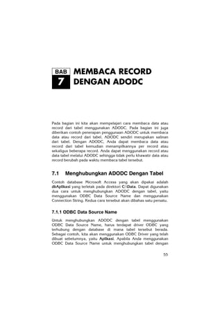 Tip & trik pemrograman database vb6 dan microsoft access | PDF