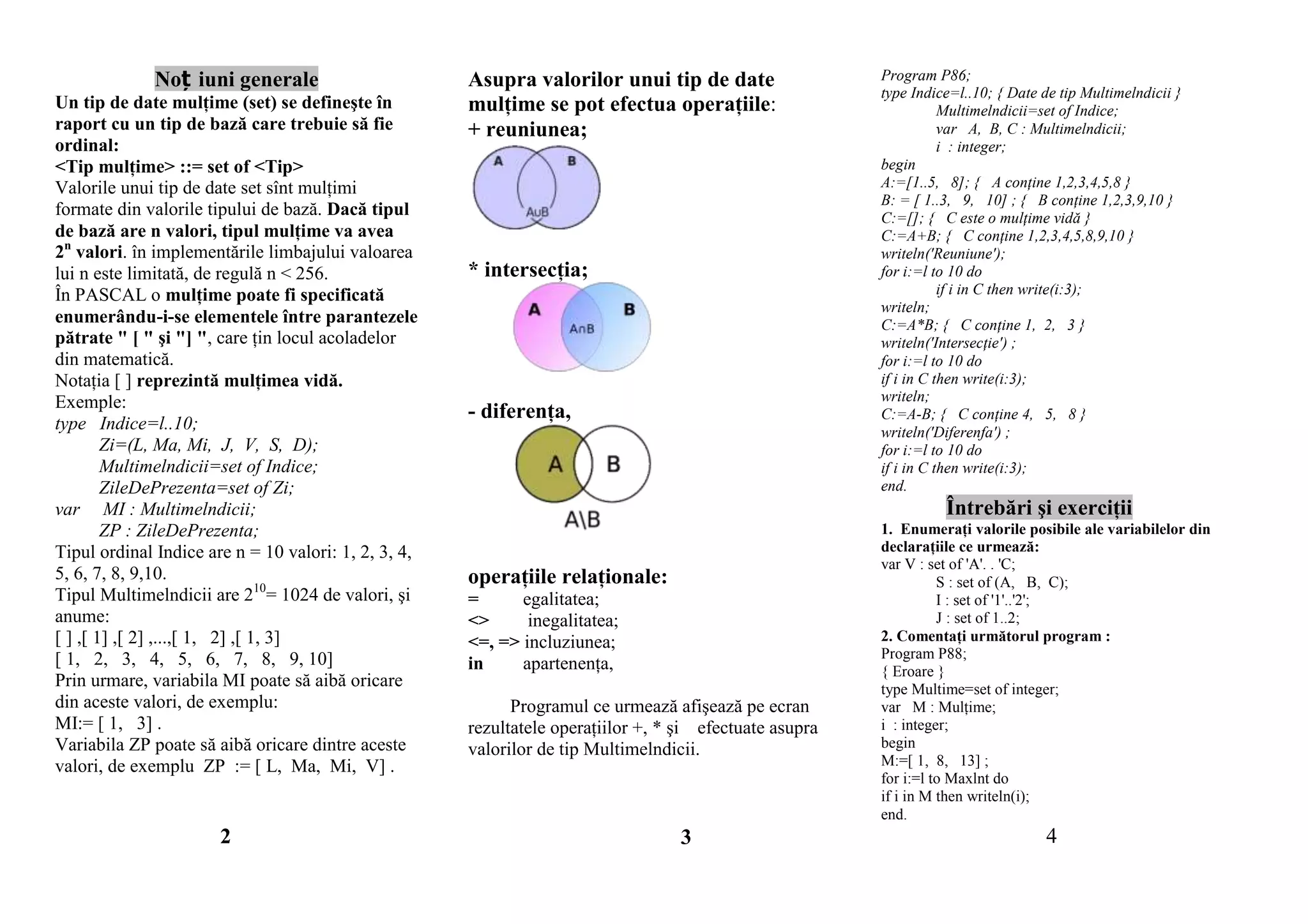 Tipul multime brosura rom | DOCX