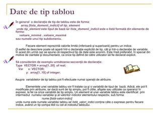 Tipul tablou | PPT