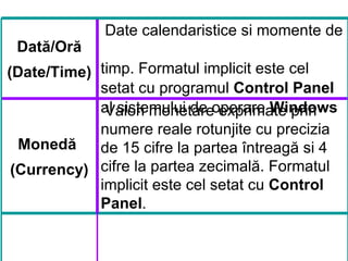 Tipuri De Date Si Proprietati | PPT