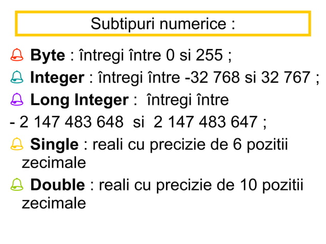 Tipuri De Date Si Proprietati | PPT