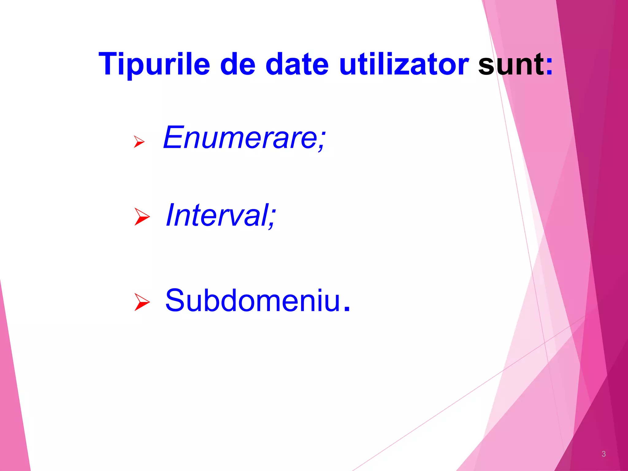 Tipuri de date definiteutilizator | PPT