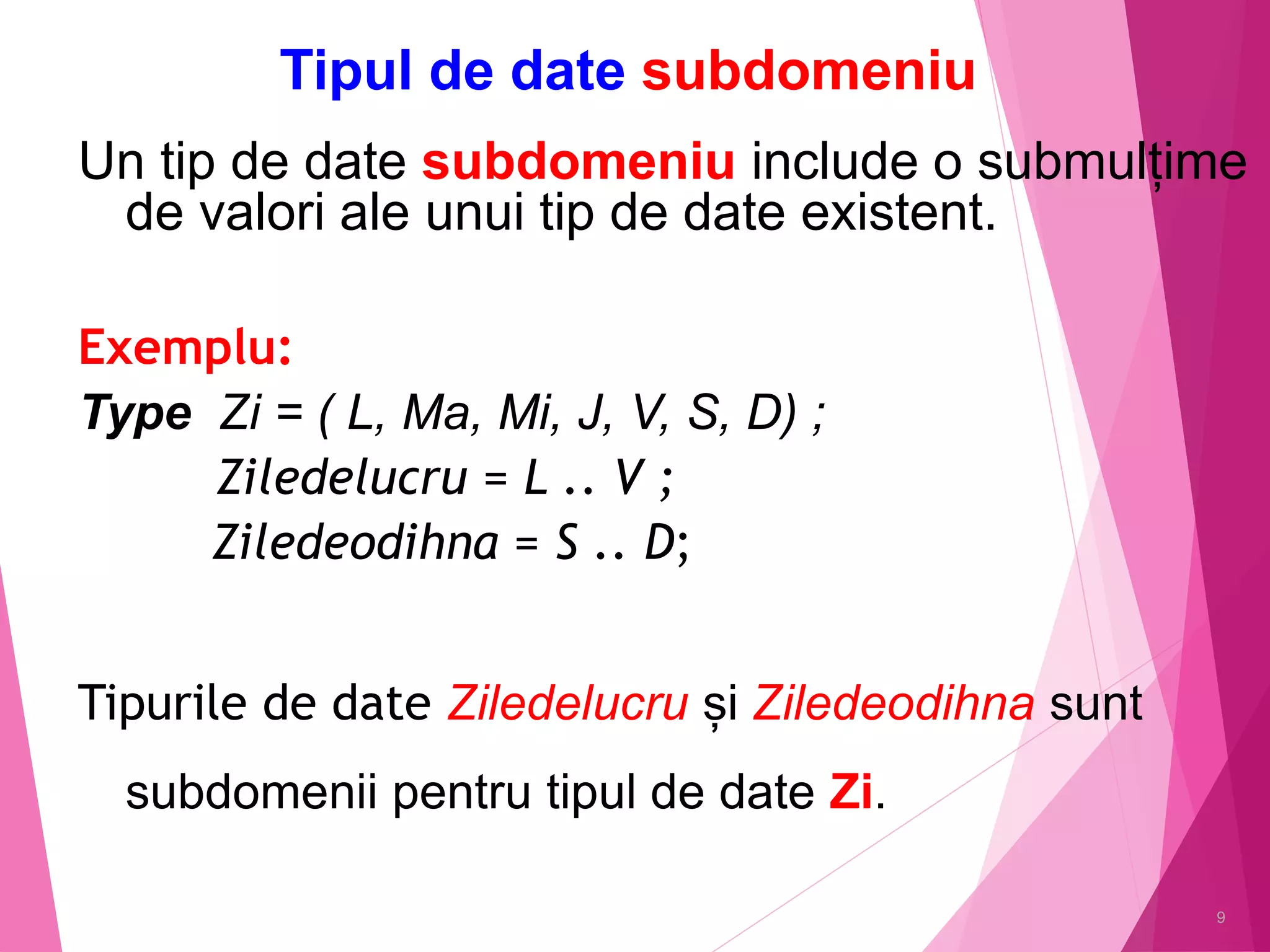 Tipuri de date definiteutilizator | PPT