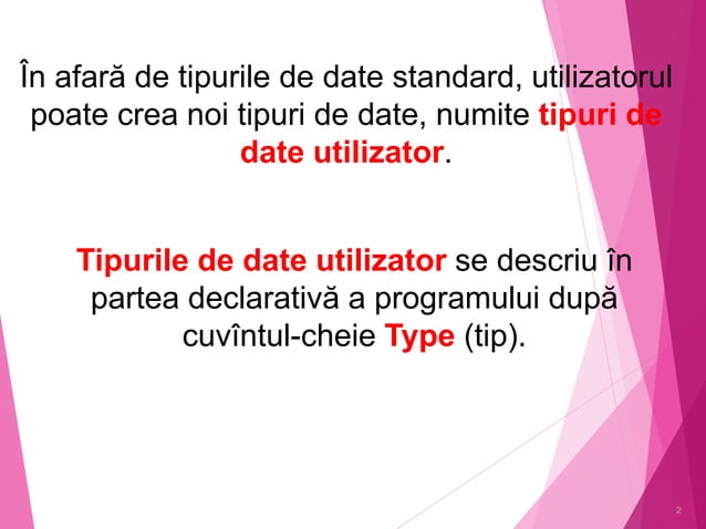Tipuri de date definiteutilizator | PPT