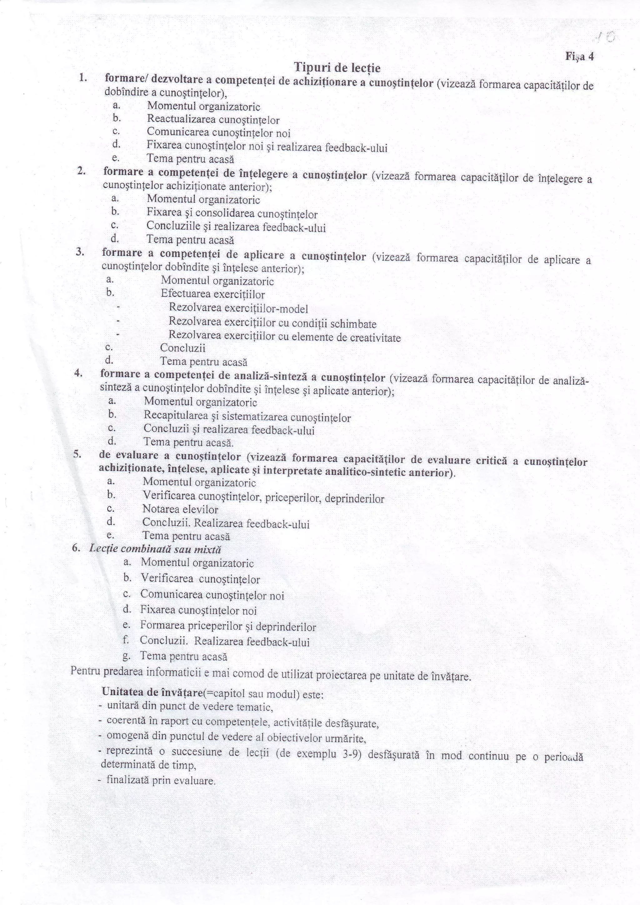 Tipuri de lectie | PDF