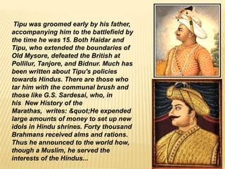 Tipu sultan | PPTX | Hinduism | Religion & Spirituality