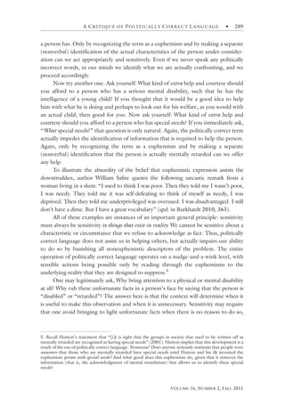 A Critique of Politically Correct Language By Ben O’Neill | PDF