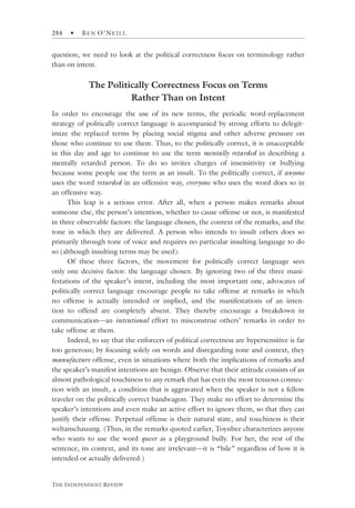 A Critique of Politically Correct Language By Ben O’Neill | PDF