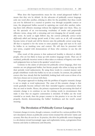 A Critique of Politically Correct Language By Ben O’Neill | PDF