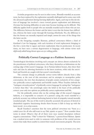 A Critique of Politically Correct Language By Ben O’Neill | PDF