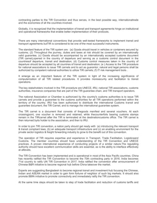 Tir convention for regional hub of transit | PDF