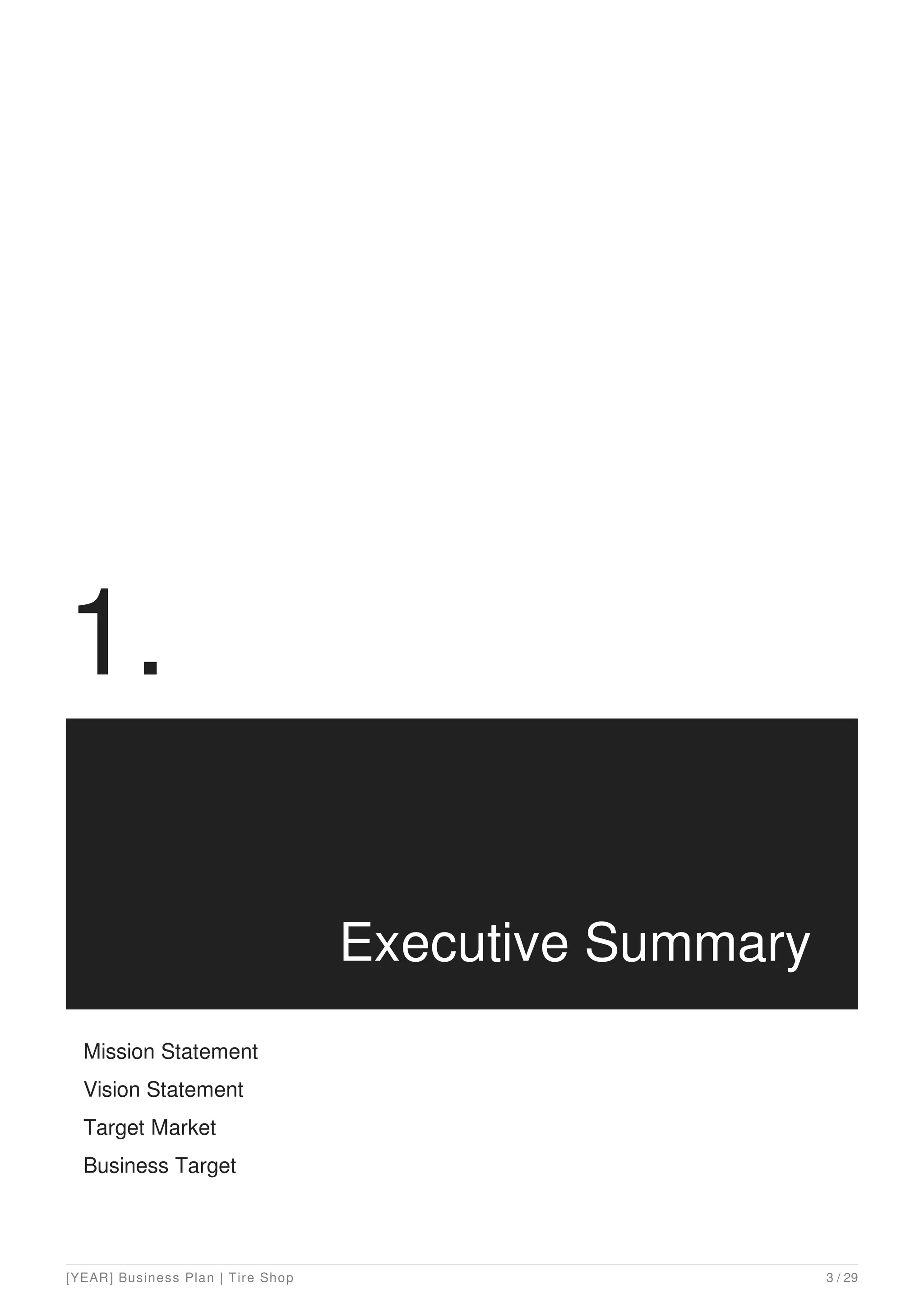 Tire shop business plan example | PDF