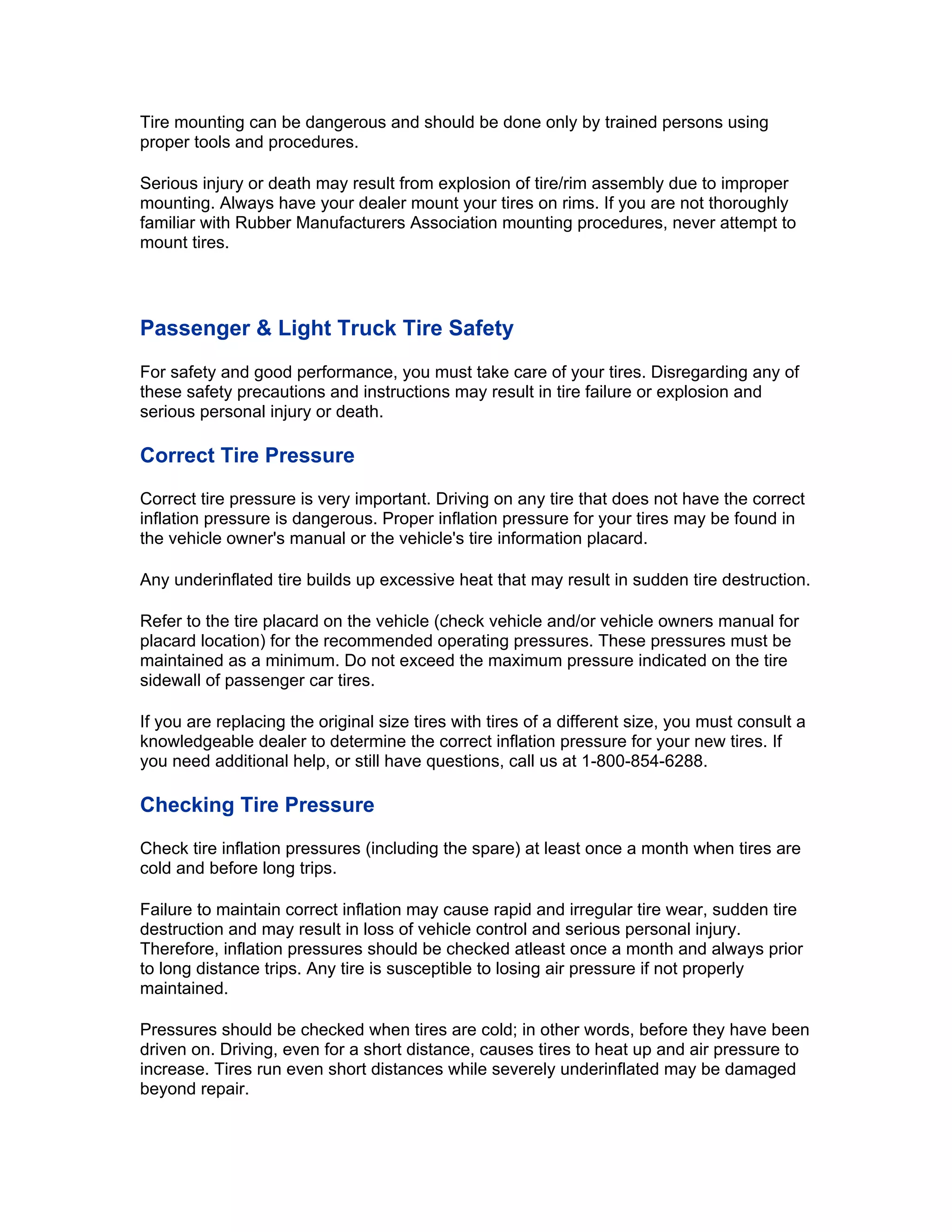 Tire fitment safety | PDF