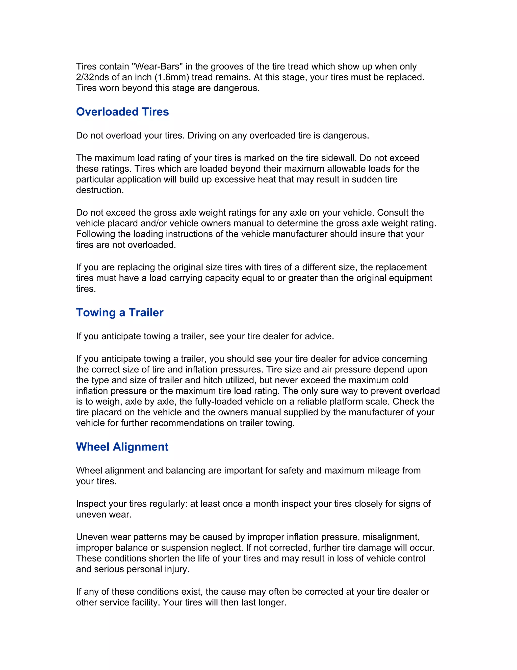 Tire fitment safety | PDF