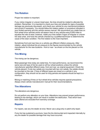 Tire fitment safety | PDF