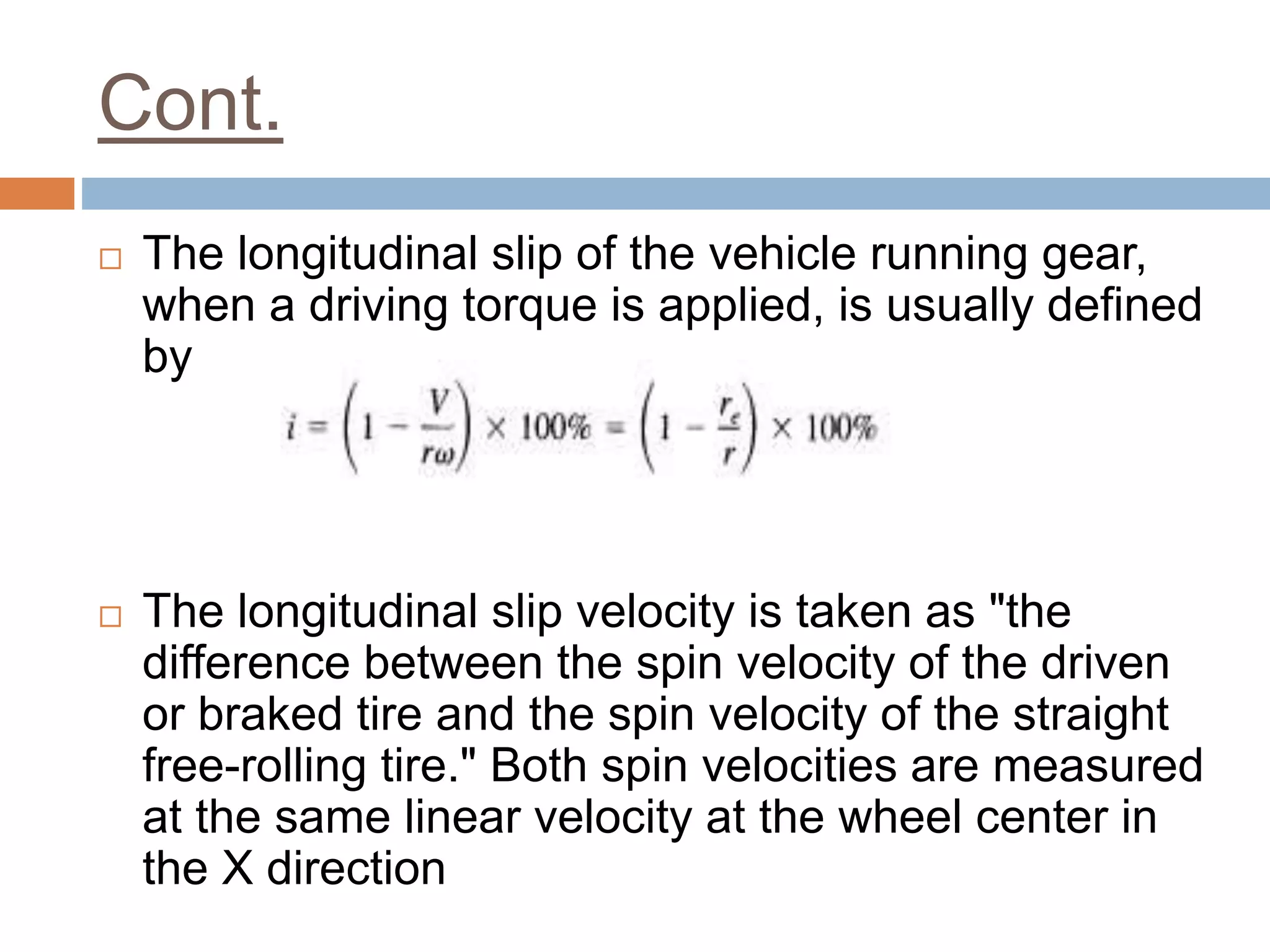 Tire forces and moments | PPTX