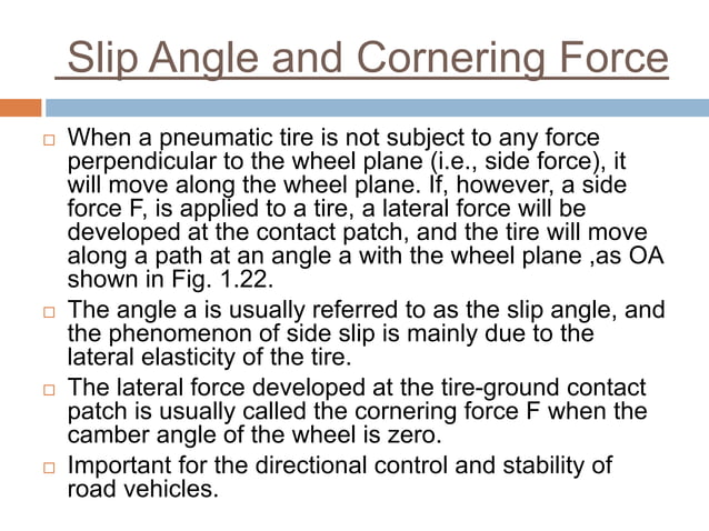Tire forces and moments | PPTX | Physics | Science
