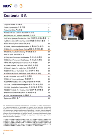 Tire Release Agent and Marking Paint Catalog | PDF