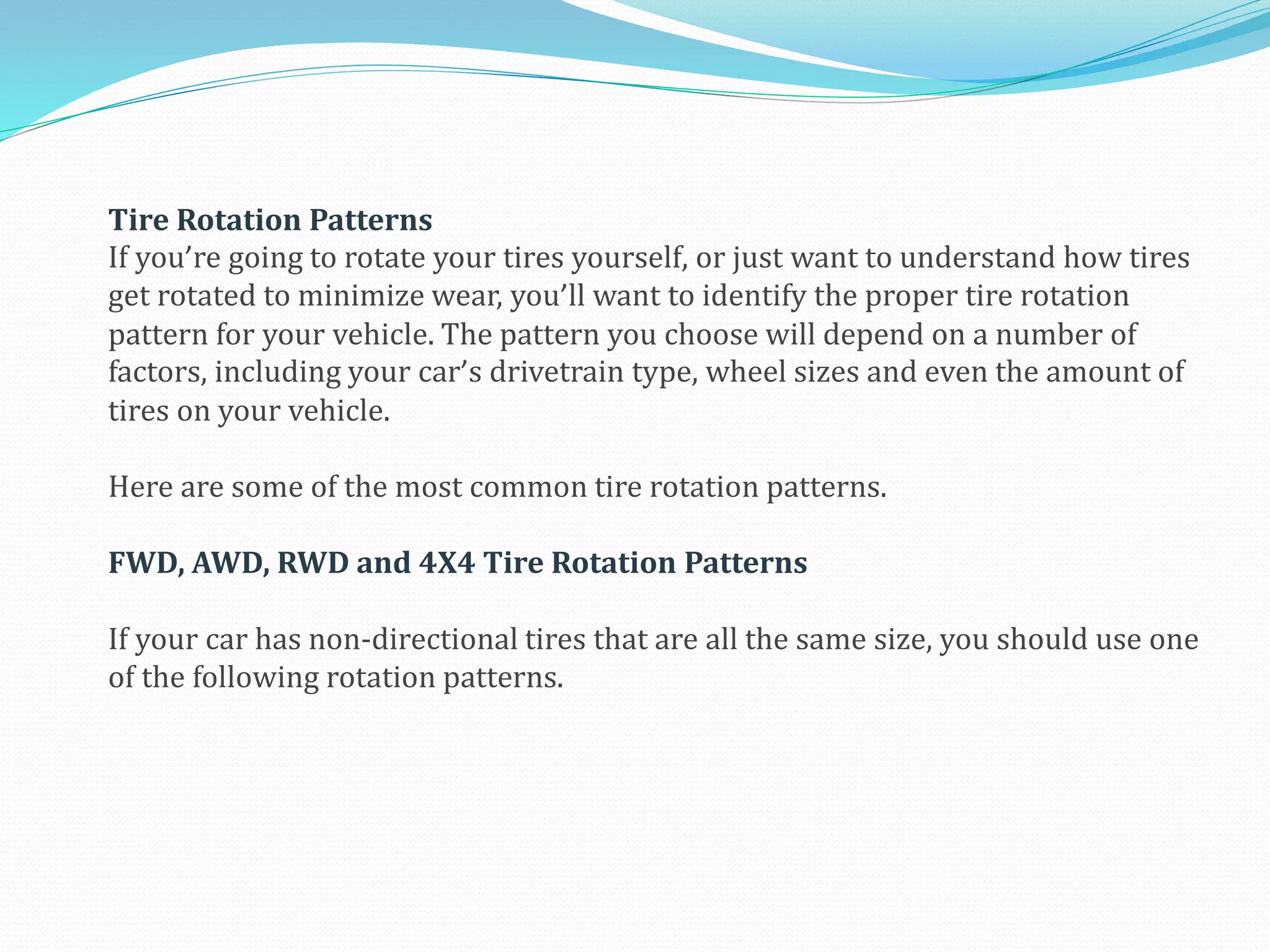 Tire rotation basics patterns, frequency & cost | PPTX | Auto Safety ...