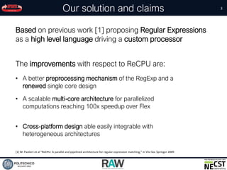 TiReX: Tiled Regular eXpression matching architecture | PPT