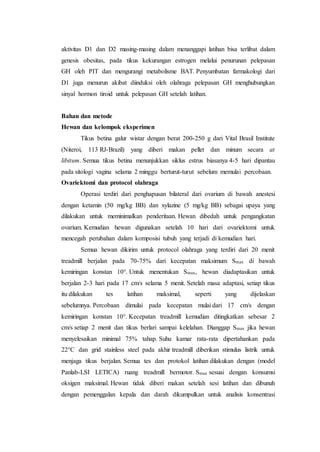 Tiroid hormon dan estrogen mengatur latihan | PDF