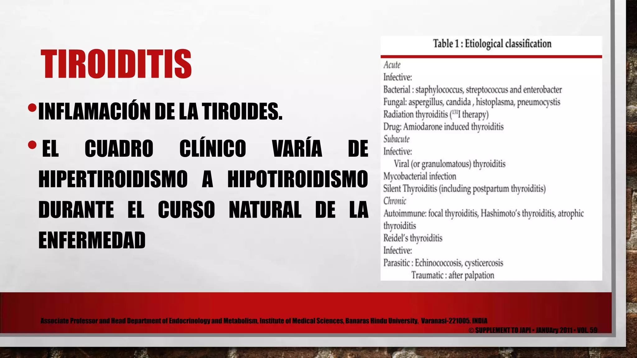 Tiroiditis Aguda, Subaguda, Silente, Hashimoto | PPTX