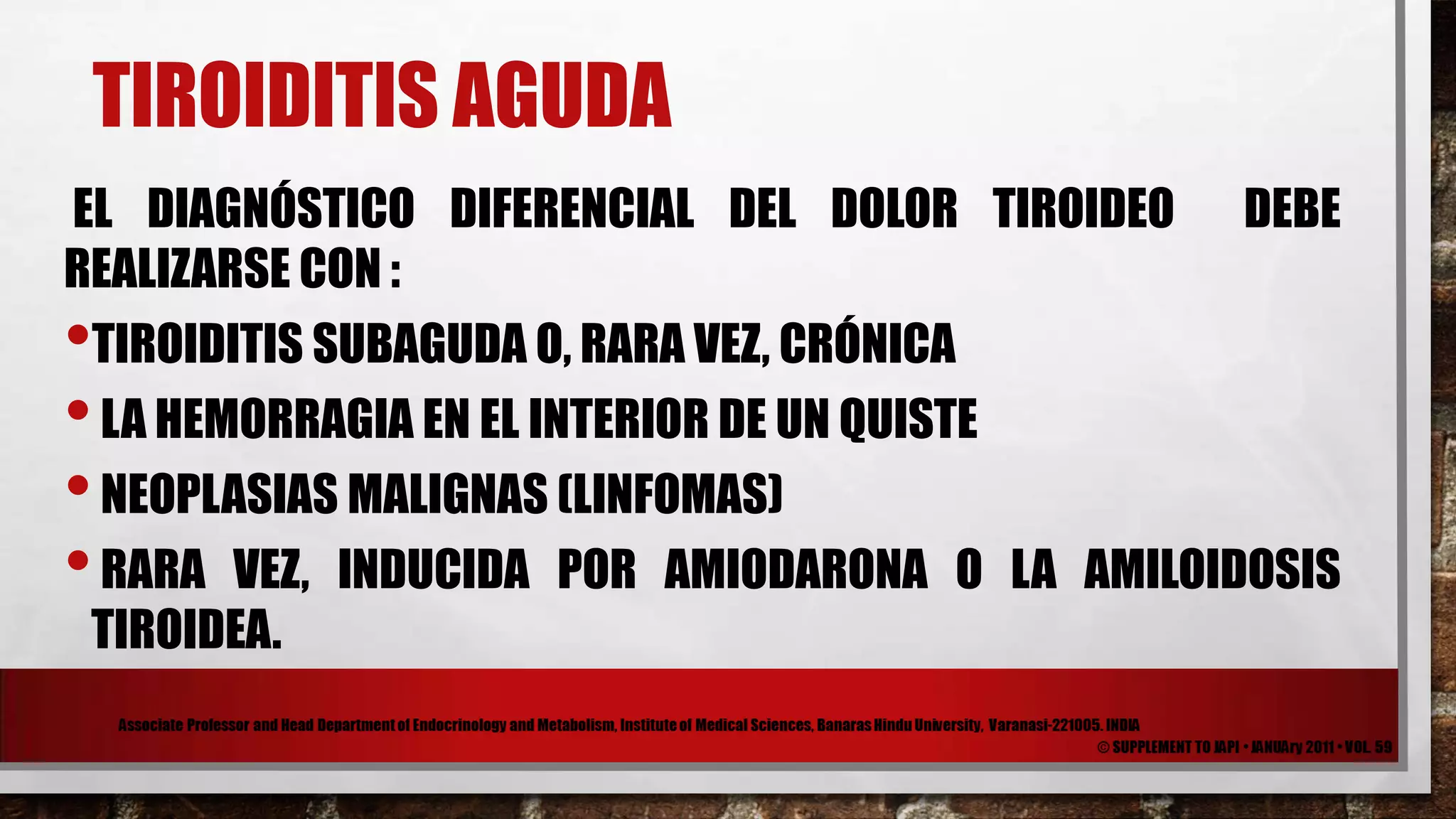 Tiroiditis Aguda, Subaguda, Silente, Hashimoto | PPTX