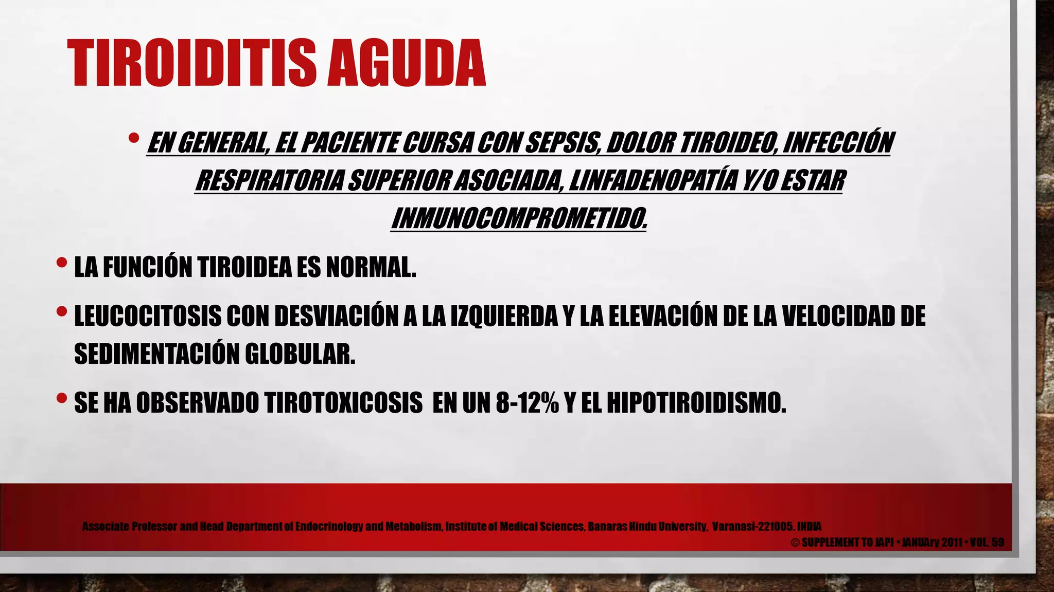 Tiroiditis Aguda, Subaguda, Silente, Hashimoto | PPT