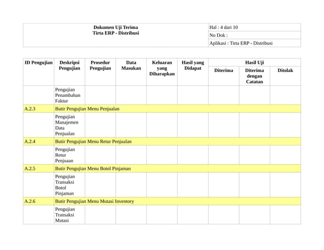 Software Development : Template Dokumen Uji Terima Aplikasi (User ...