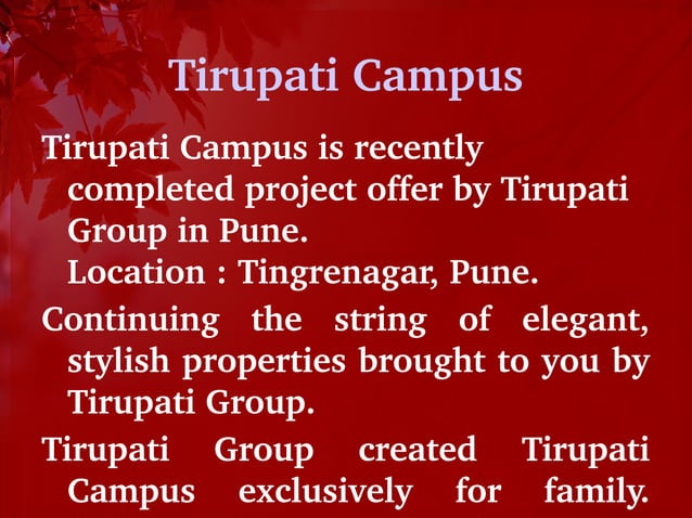 Tirupati Campus | PPT