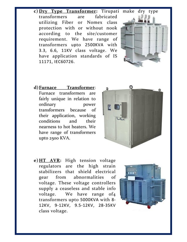 Tirupati Transformers Pvt Ltd | PDF
