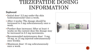 Drug profile of Tirzepatide (Diabetes type 2 and weight lose drug) | PPTX