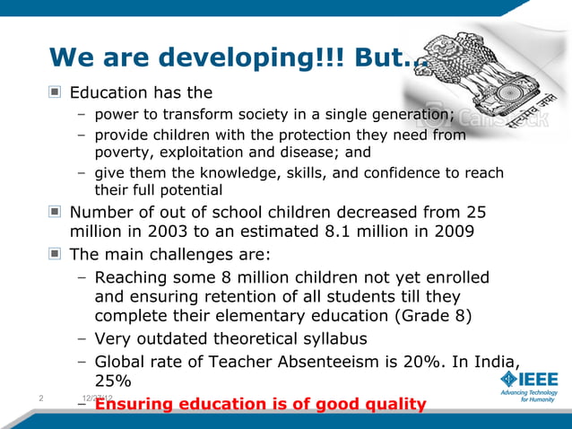 IEEE teacher in Service Program 2011 | PPT | Education industry ...