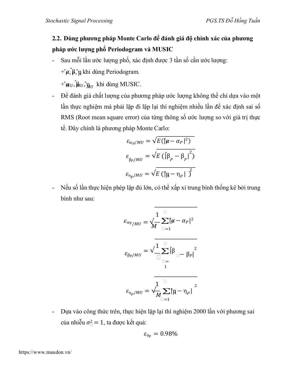 Đề Tài Spectral Estimation And Adaptive Filters Pdf