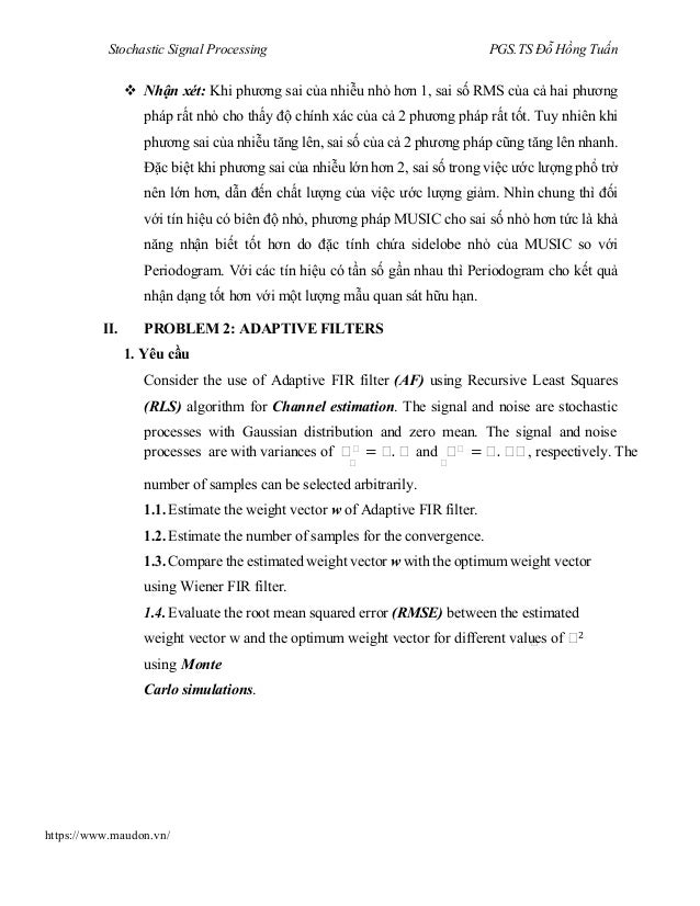 Đề Tài Spectral Estimation And Adaptive Filters Pdf