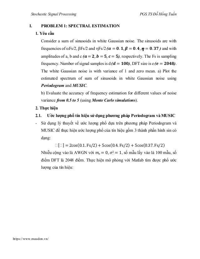 Đề Tài Spectral Estimation And Adaptive Filters Pdf