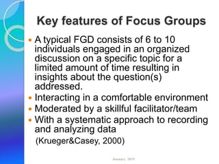 FGD as a method of data collection.jan 15 | PPTX | Science