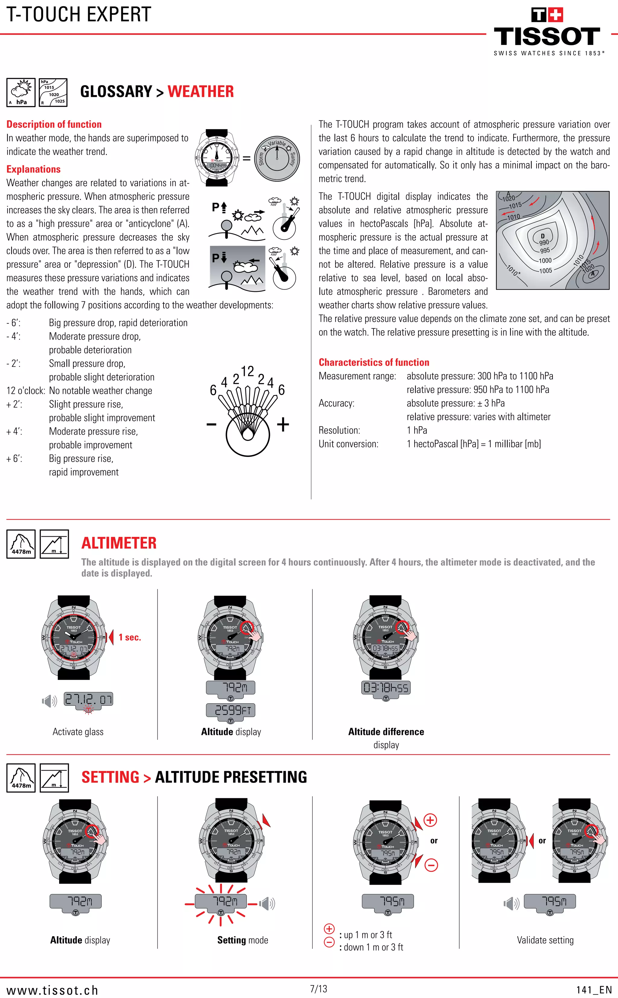 Tissot T-Touch Expert Titanium manual 141-en crop | PDF
