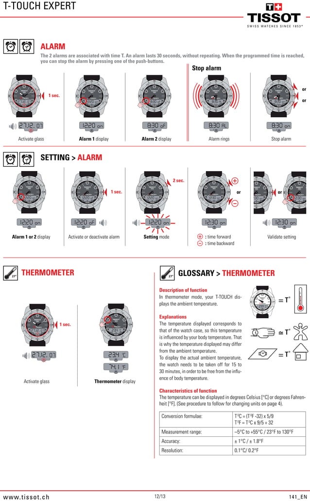 Tissot T-Touch Expert Titanium manual 141-en crop | PDF