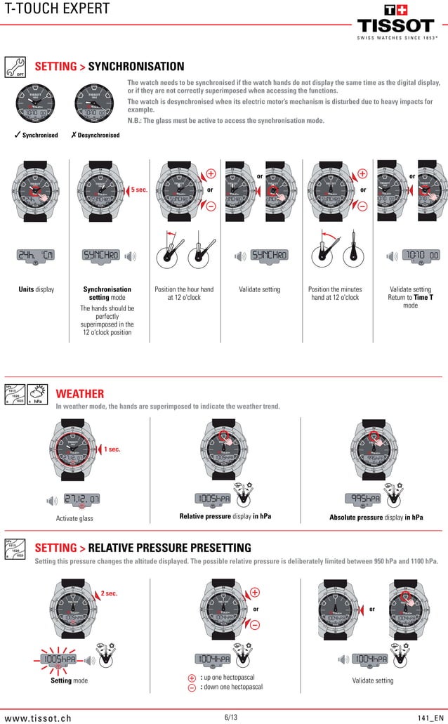 Tissot T-Touch Expert Titanium manual 141-en crop | PDF