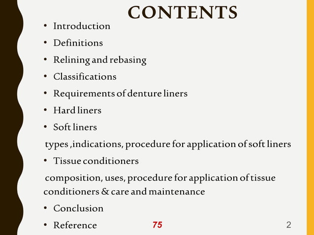 Tissue conditioners | PPTX | Oral care | Personal Care