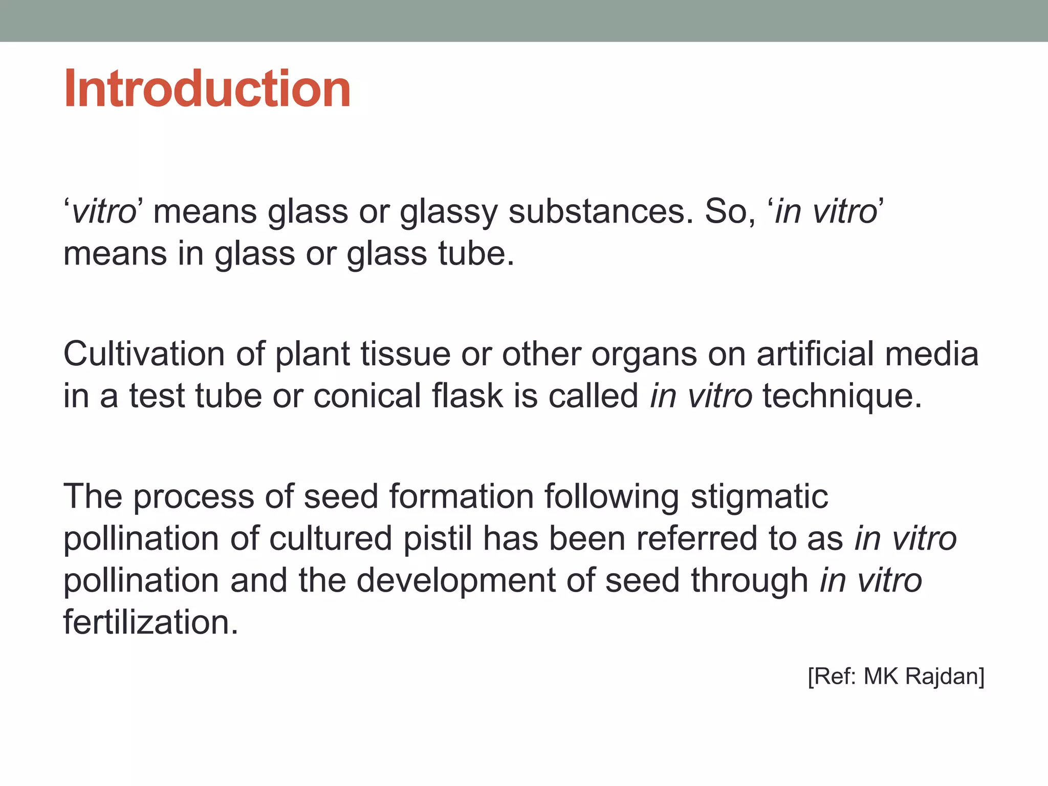 In Vitro Pollination | PPTX