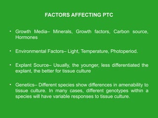 lecture presentation of Tissue culture | PPT