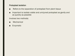 Tissue culture 4 protoplast (2020) | PDF