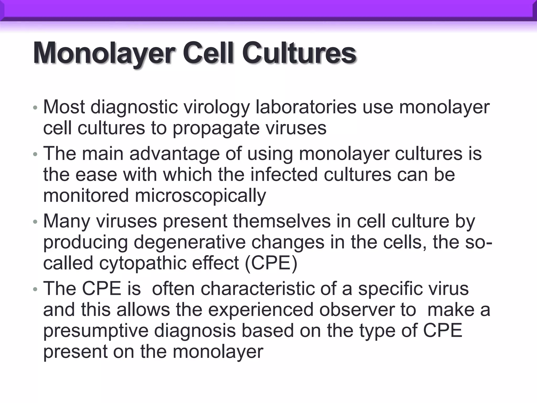 Tissue culture and virology (cpe, plaque assay) | PPTX
