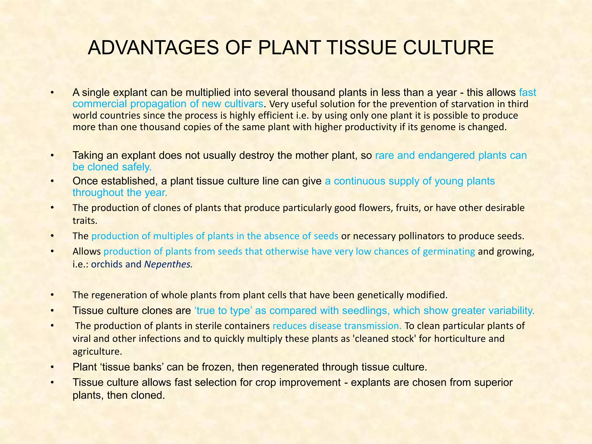 Plant Tissue Culture Technique and its applications | PPTX