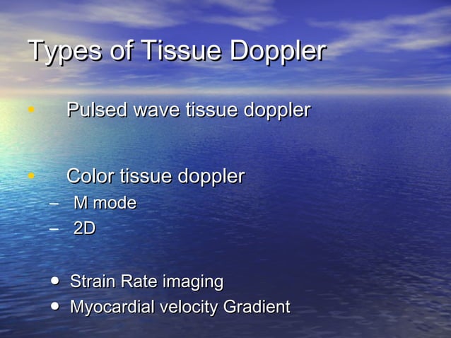 Tissue doppler imaging | PPT