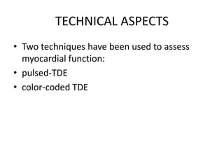 Tissue doppler Echocardiography (TDE) | PPTX