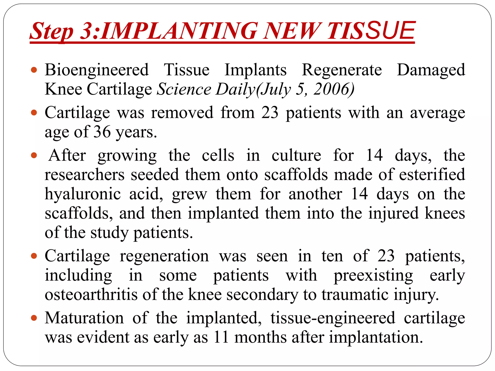 Tissue engineering: AN INTRODUCTION | PPTX